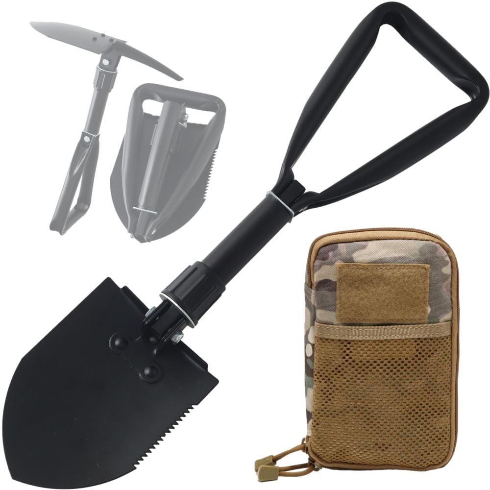 High Strength E Tool Foldable Shovel with Pick and Hoe, Ideal Camp or ...