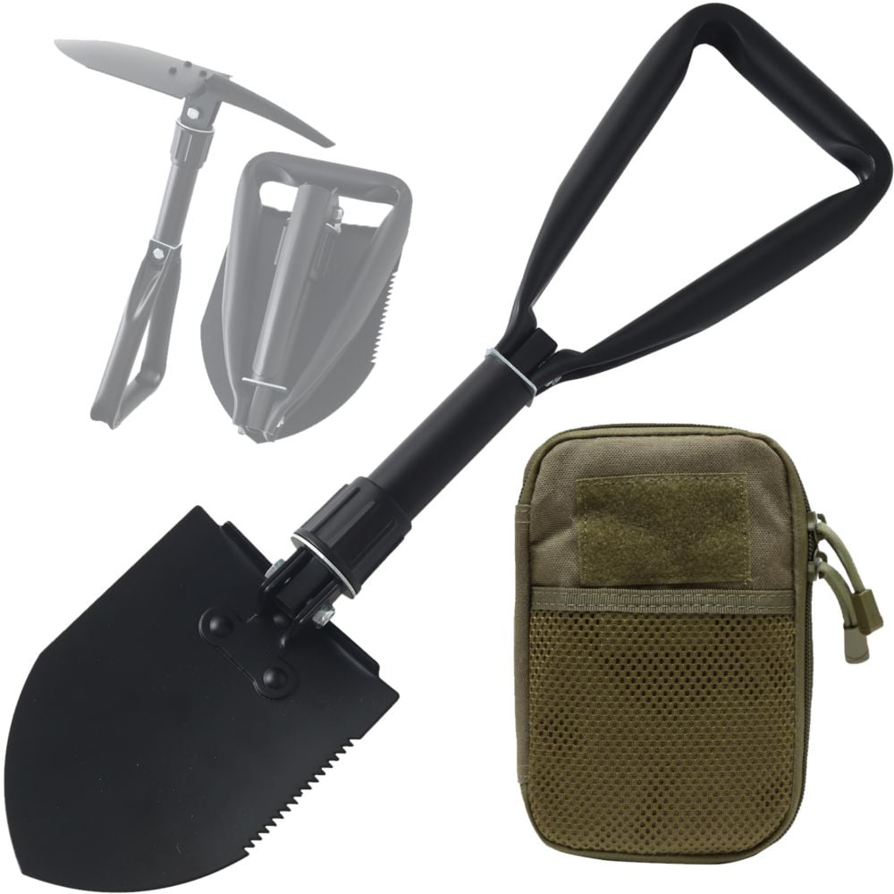 High Strength E Tool Foldable Shovel with Pick and Hoe, Ideal Camp or ...