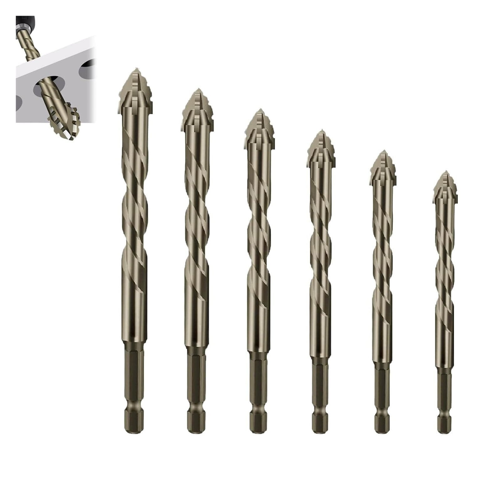 High-Strength Eccentric Twist Drill Bit Set, Four Blade Serrated ...