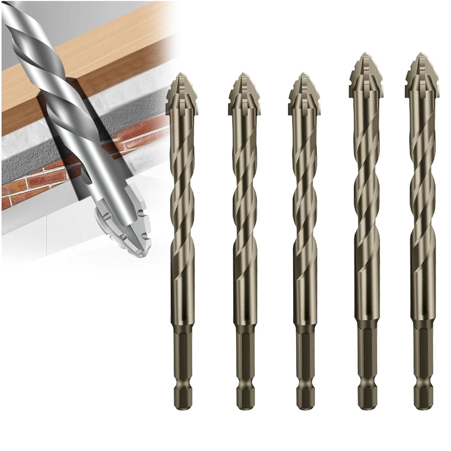 High-Strength Four-Edge Cross Drill Bit Set, 2025 New Four Blade ...
