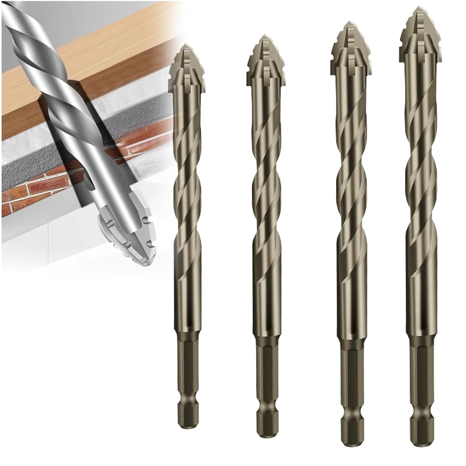 High-Strength Four-Edge Cross Drill Bit Set, 2025 New Four Blade ...