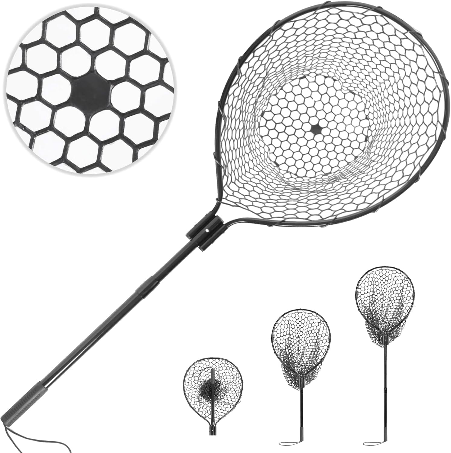 High Strength Large Landing Net - Telescoping Fishing Net with 2 ...