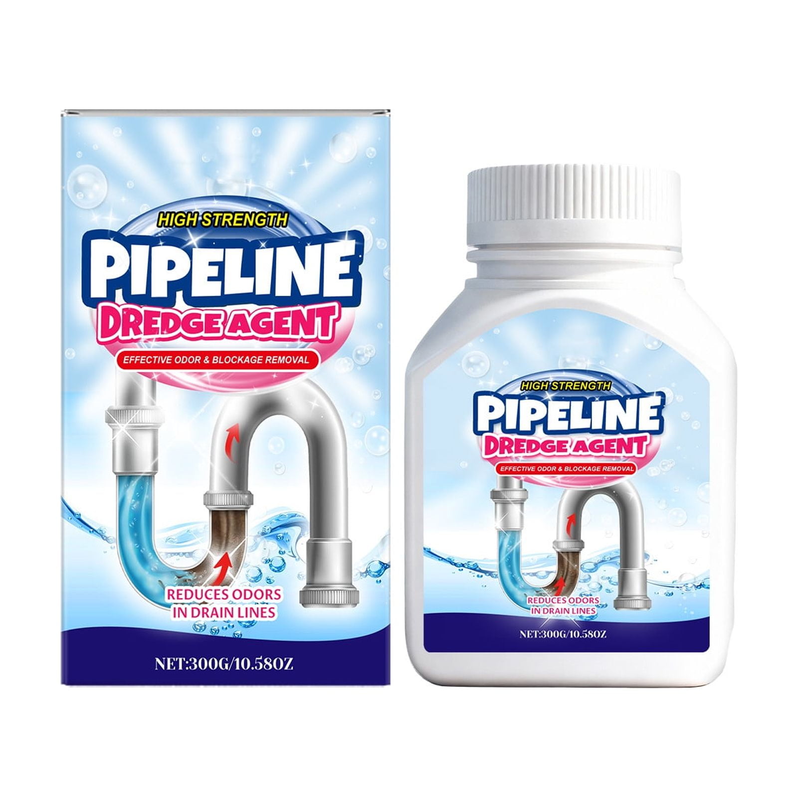 High Strength Pipeline Drain Cleaner, Unclogs Sinks Toilets Sewers Fast ...