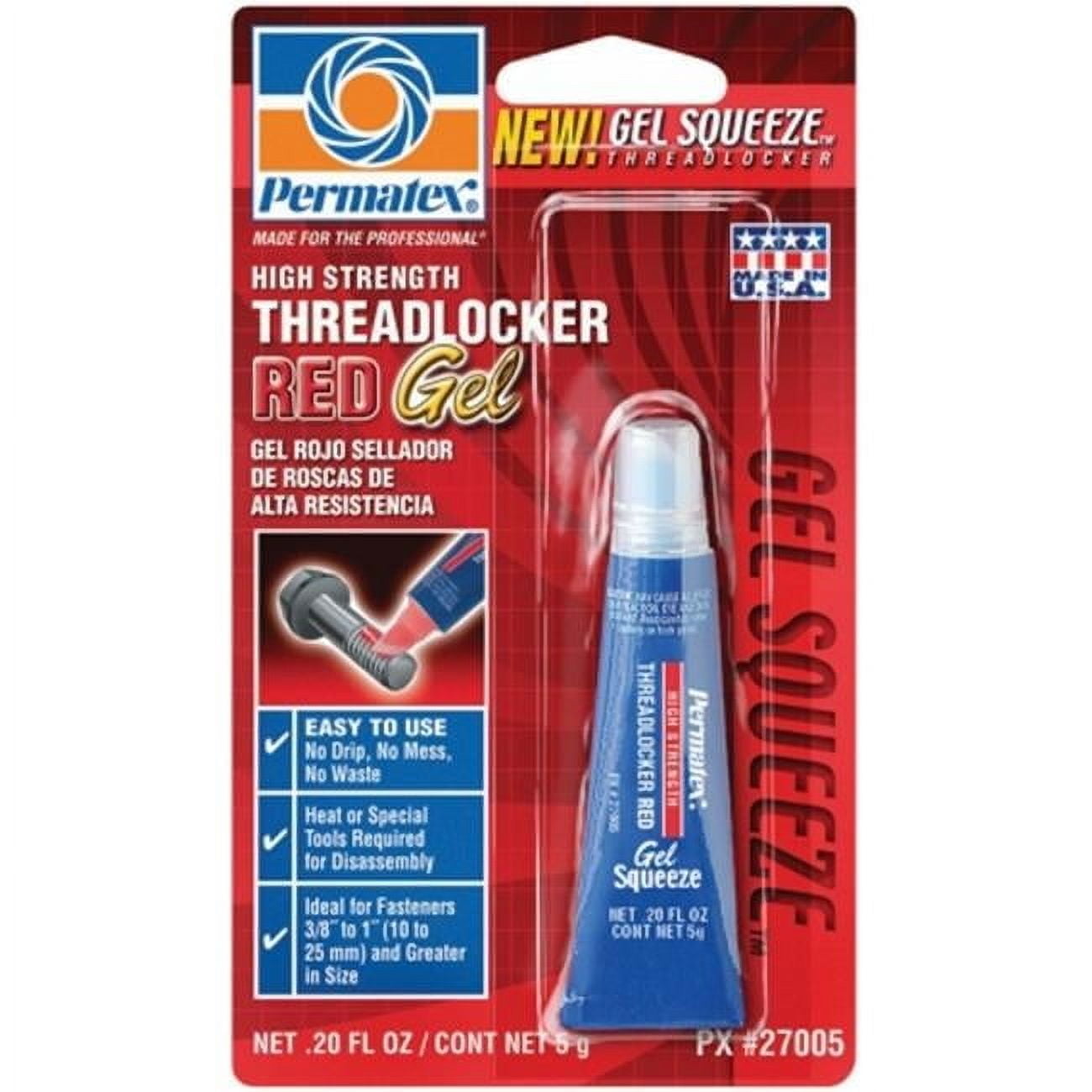 High Strength Threadlocker Red Gel Squeeze .20 oz High Strength ...