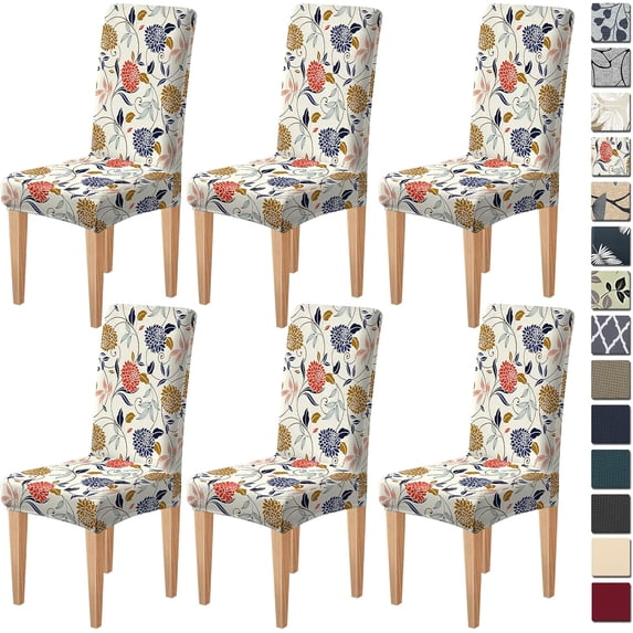 High Stretch Chair Covers for Dining Chairs, Washable Dining Chair ...