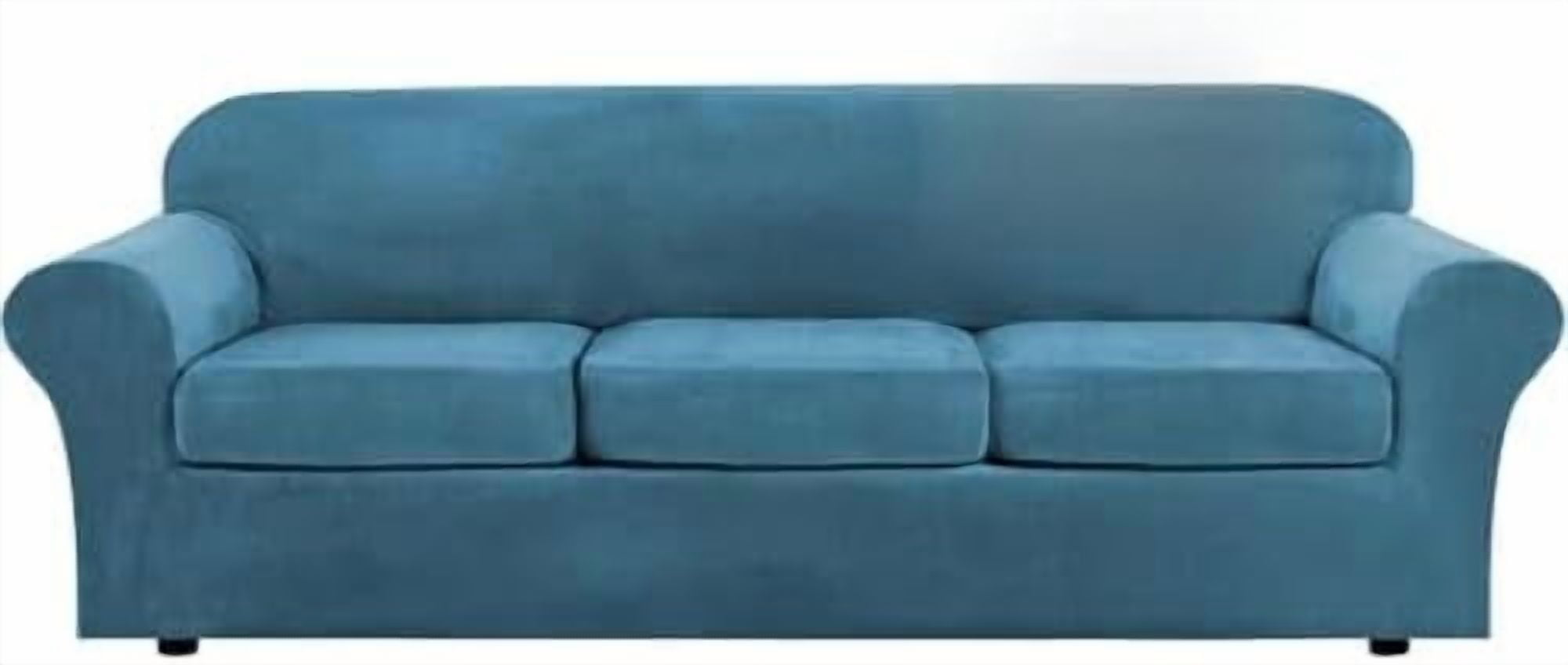 High Stretch Sofa Slipcover 4 Piece Cover Velvet Furniture Protector ...