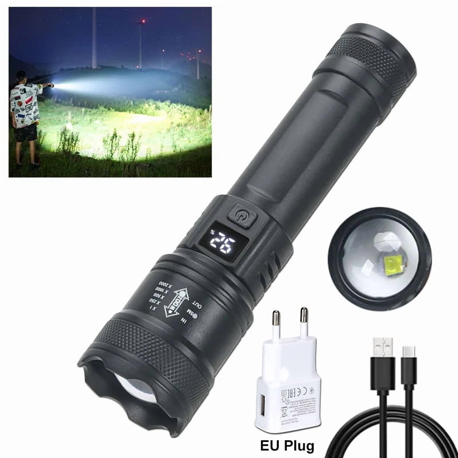 High Strong Power Led Flashlights 2000LM Tactical Torch with Display ...