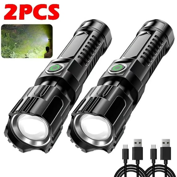 High Strong Power Led Flashlights 2000LM Tactical Torch with Display ...
