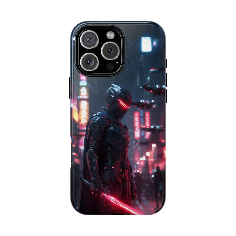 High-Tech Cyber Knight with a Cybernetic Blade Case for iPhone 11,12,13 ...