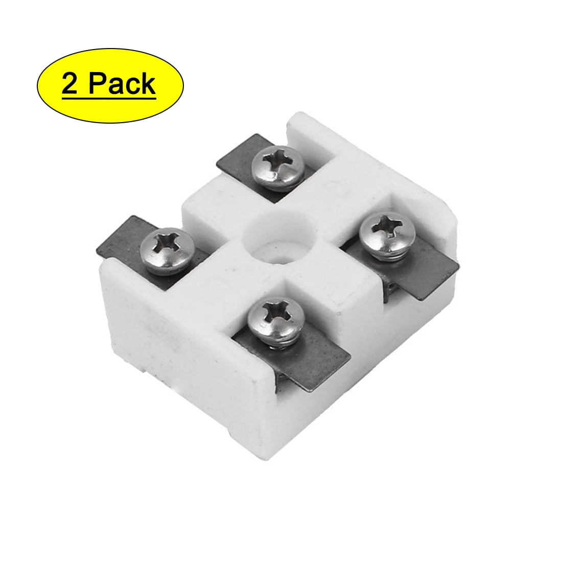 High Temperature 5 Holes Ceramic Terminal Block White 30A 2 Pcs ...