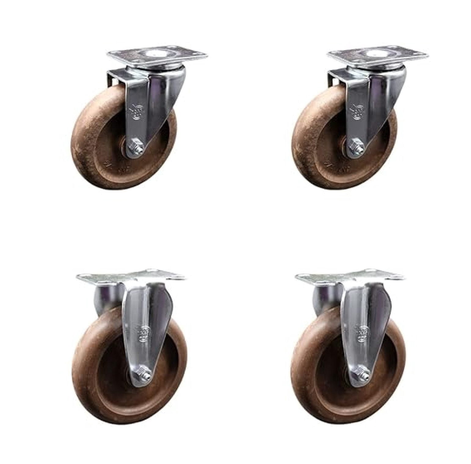 High Temperature Glass Filled Nylon Swivel Top Plate Caster Set of 4 ...