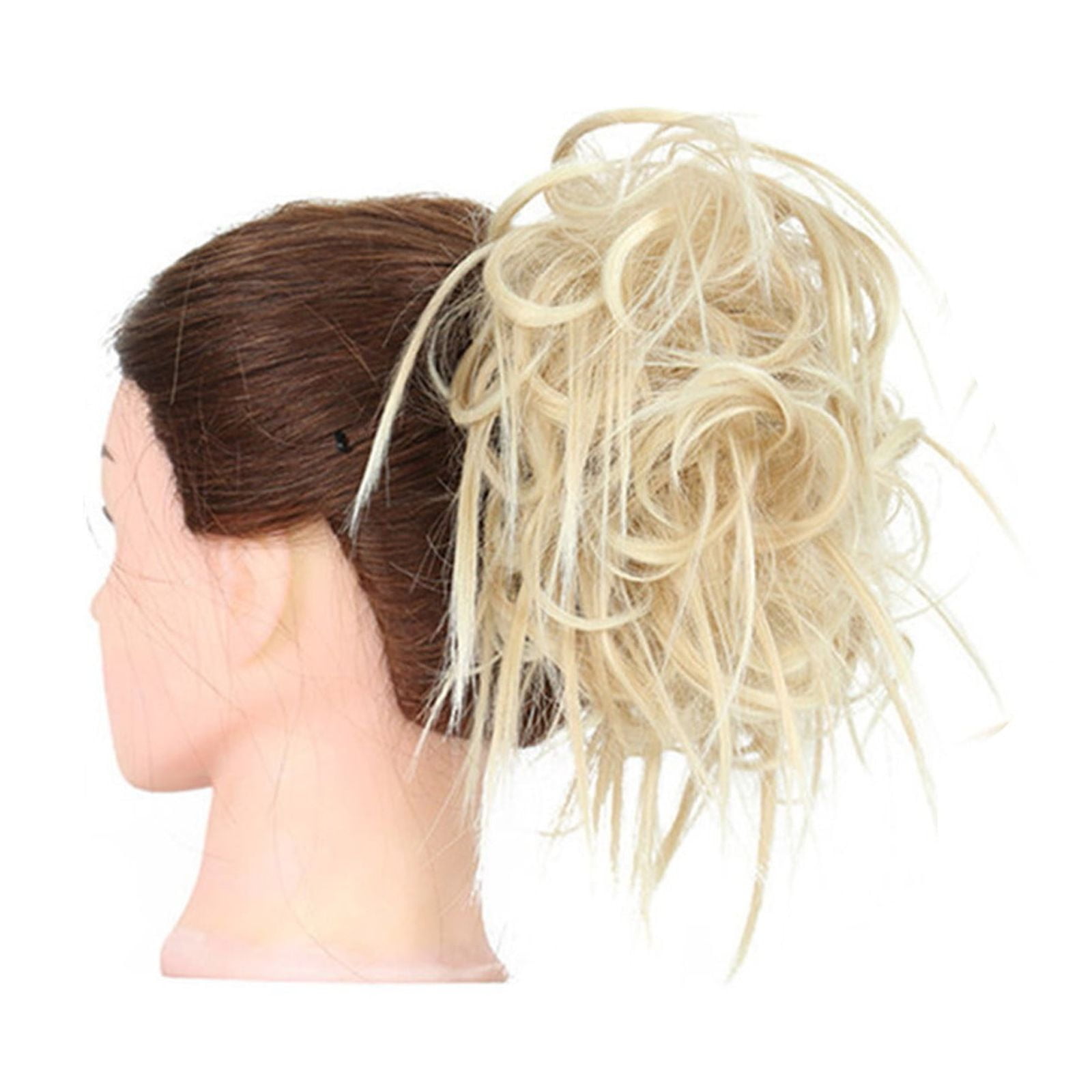 High Temperature Silk Synthetic Messy Bun Wig Natural Fiber Elastic ...