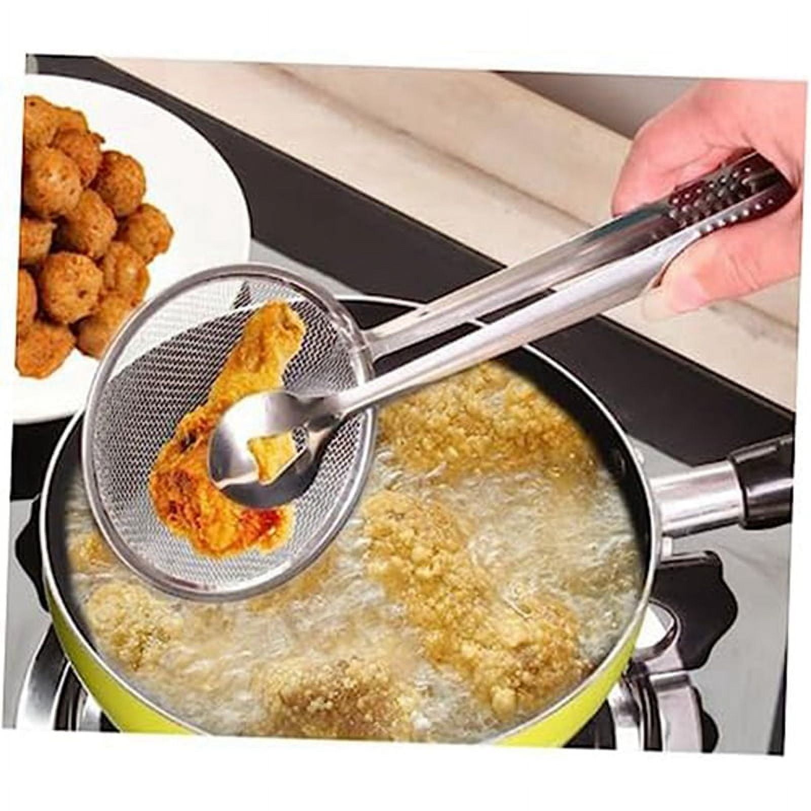 High Temperature Stainless Steel Frying Tongs, Food Fishing Spoon ...