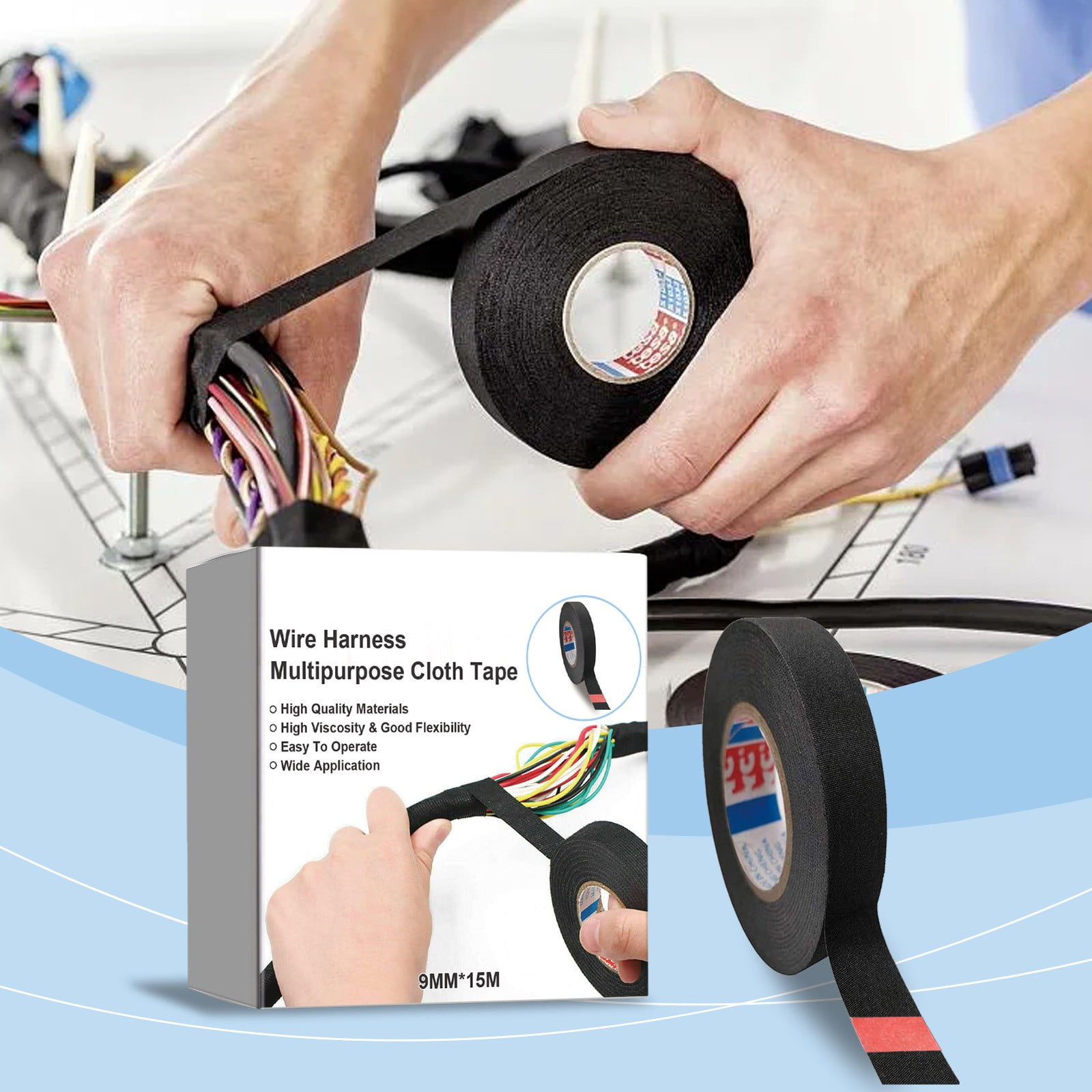 Tape High Noise Resistance Heat Proof Fiber Fabric Electrical Tape for ...