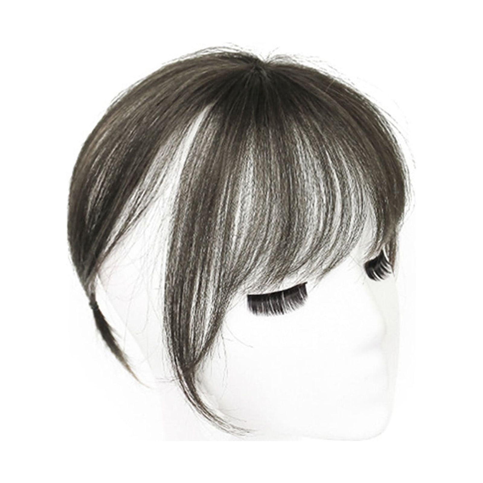 High Temperature Wire Hair Piece, Invisible Seam Clip-in Bangs, 8x8cm Thick Forehead Cover, Pain ...