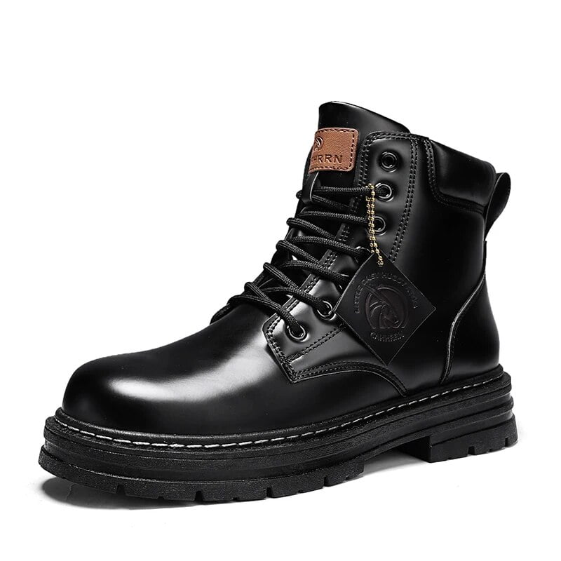 High Top Boots Men Leather Shoes Fall Winter Outdoor Motorcycle Boots ...