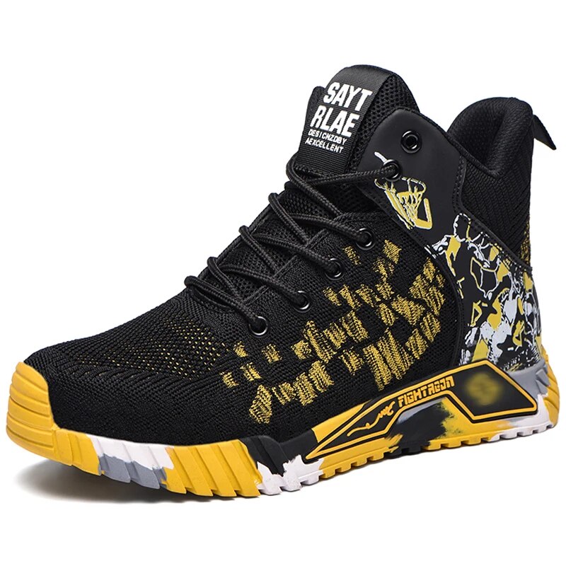 High Top Safety Shoes For Men's Work Safety Boots Anti Impact And Anti ...