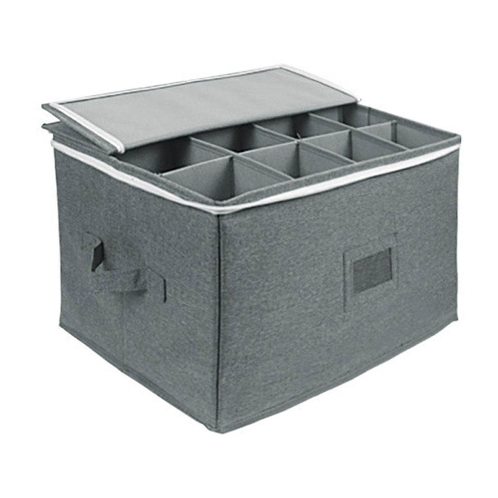 Bksdlh Wine Glass Storage Box, High Footed Organizer, Dividers Included ...