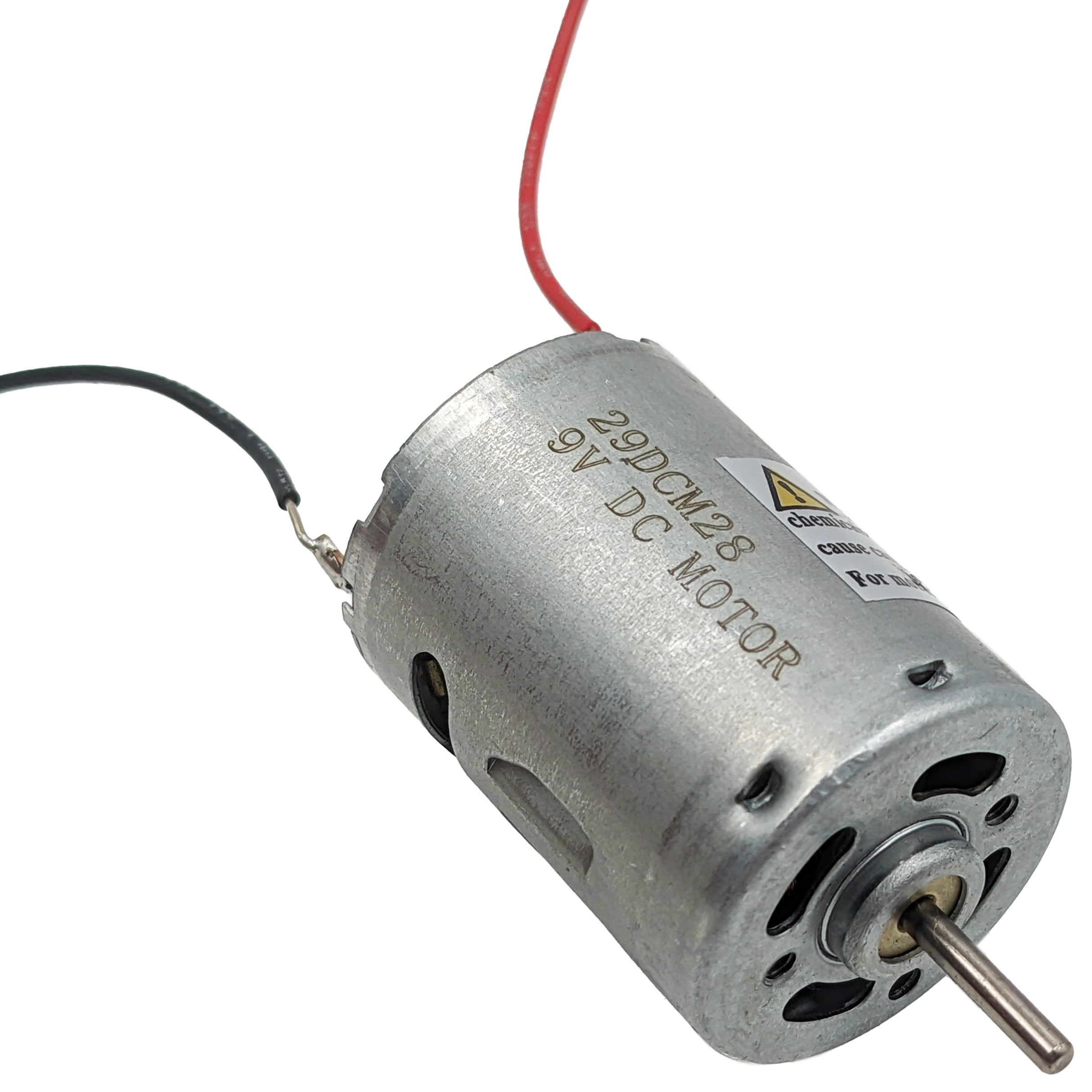 High Torque 9V DC Motor with Wire Leads Attached (1.48" Length x 1.08 ...