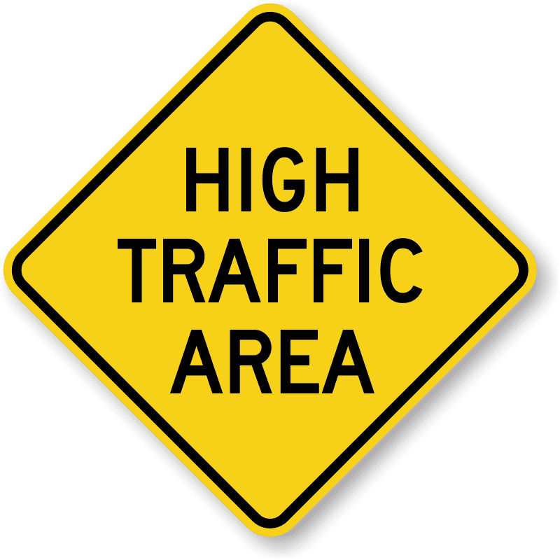 High Traffic Area Warning Sign Metal 12 Inch Rust Free Aluminum, Uv ...