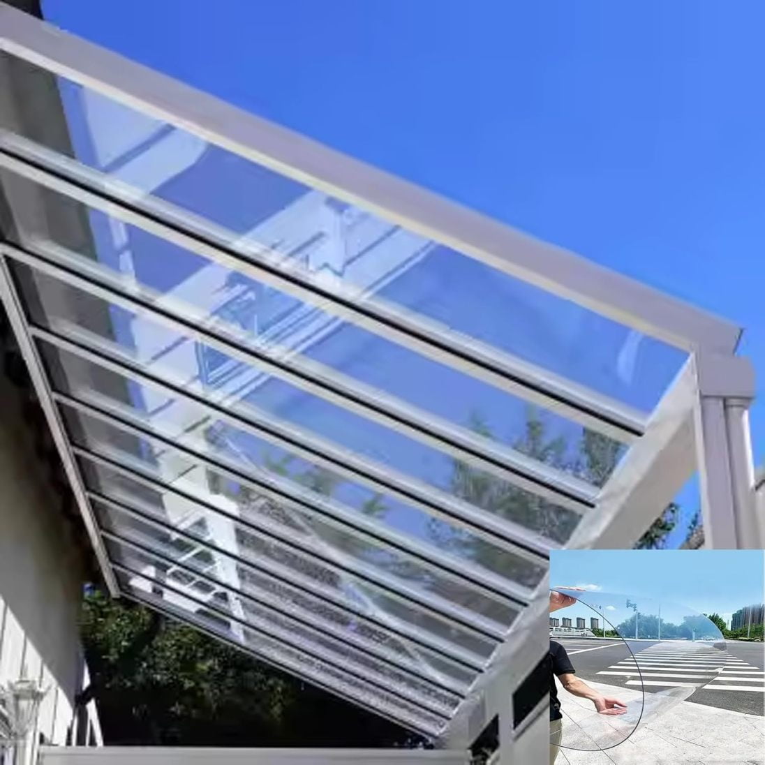High Transparent Solid Polycarbonate roof Panel for Corridor Awning ...