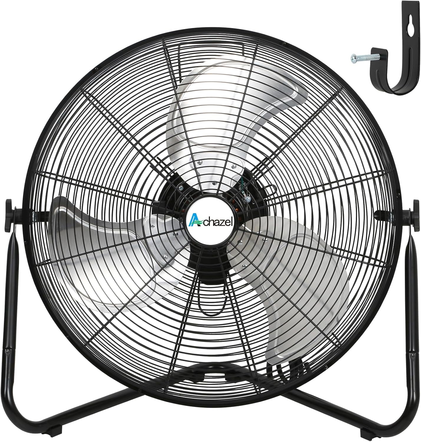 High Velocity Floor Fan, 1680 CFM 3-Speed Heavy Duty Metal Fan with 180 ...