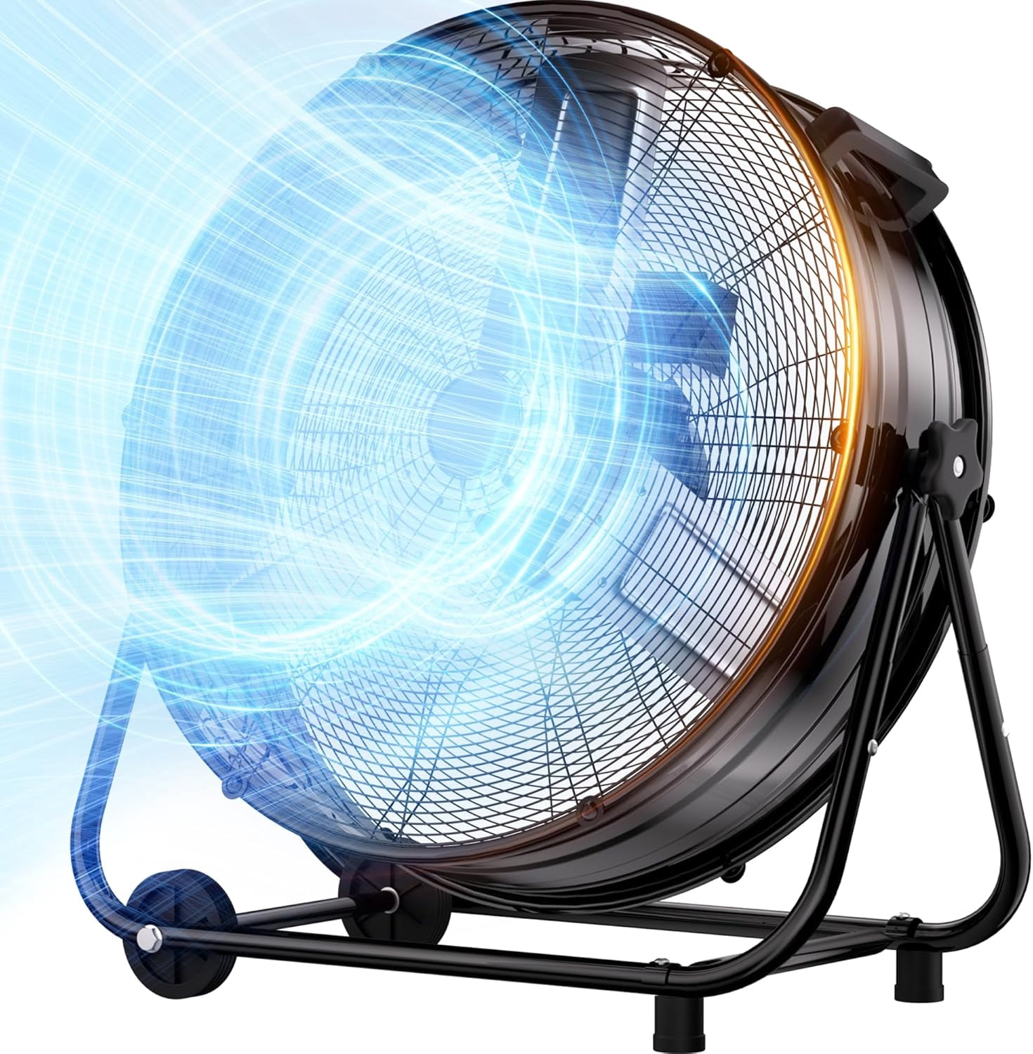 High Velocity Heavy Duty Metal Drum Fan, Industrial Floor Fan With 360 ...