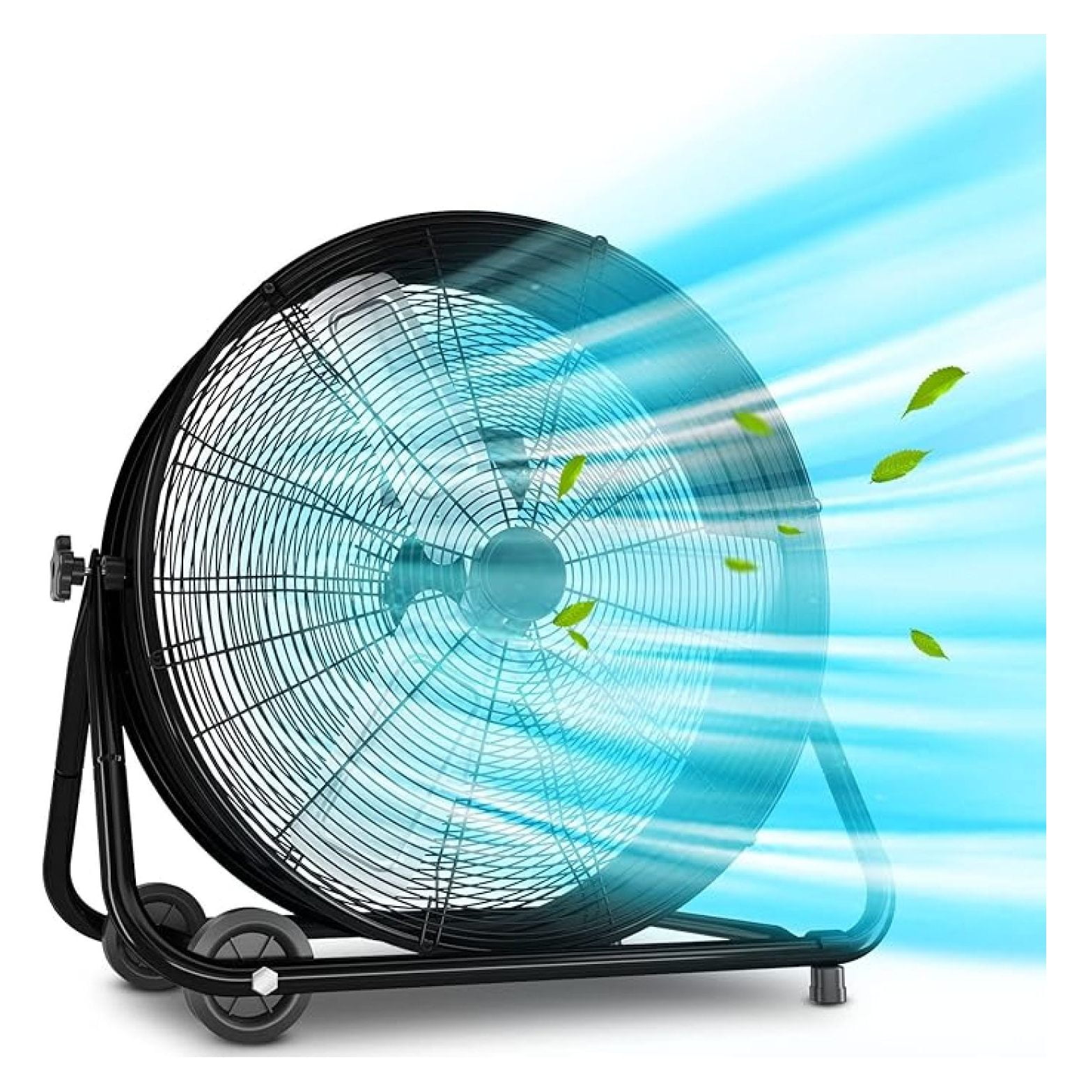 High Velocity Industrial Drum Fan, 3 Speed 24Inch Floor Fan, 360° Tilt ...