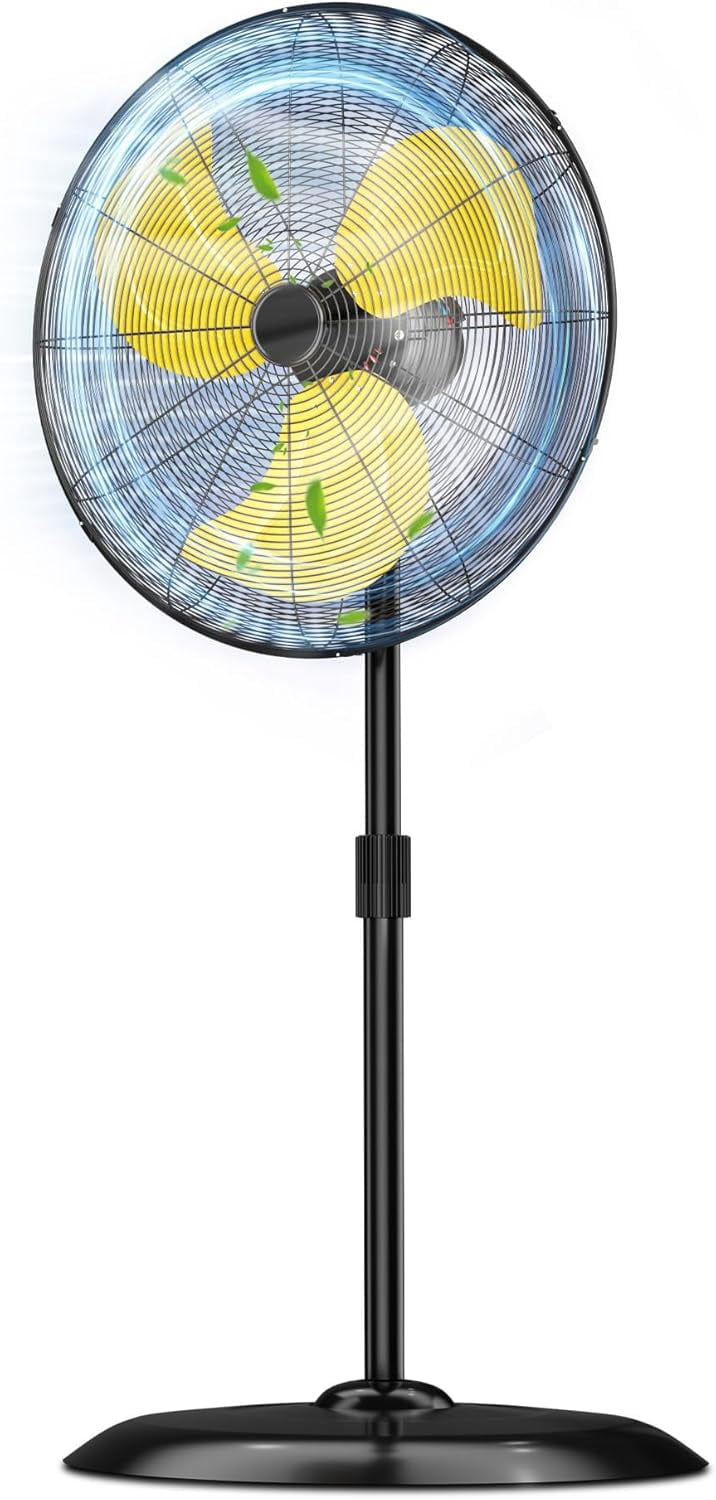 High Velocity Pedestal Oscillating Fan,8000CFM Heavy Duty Metal ...