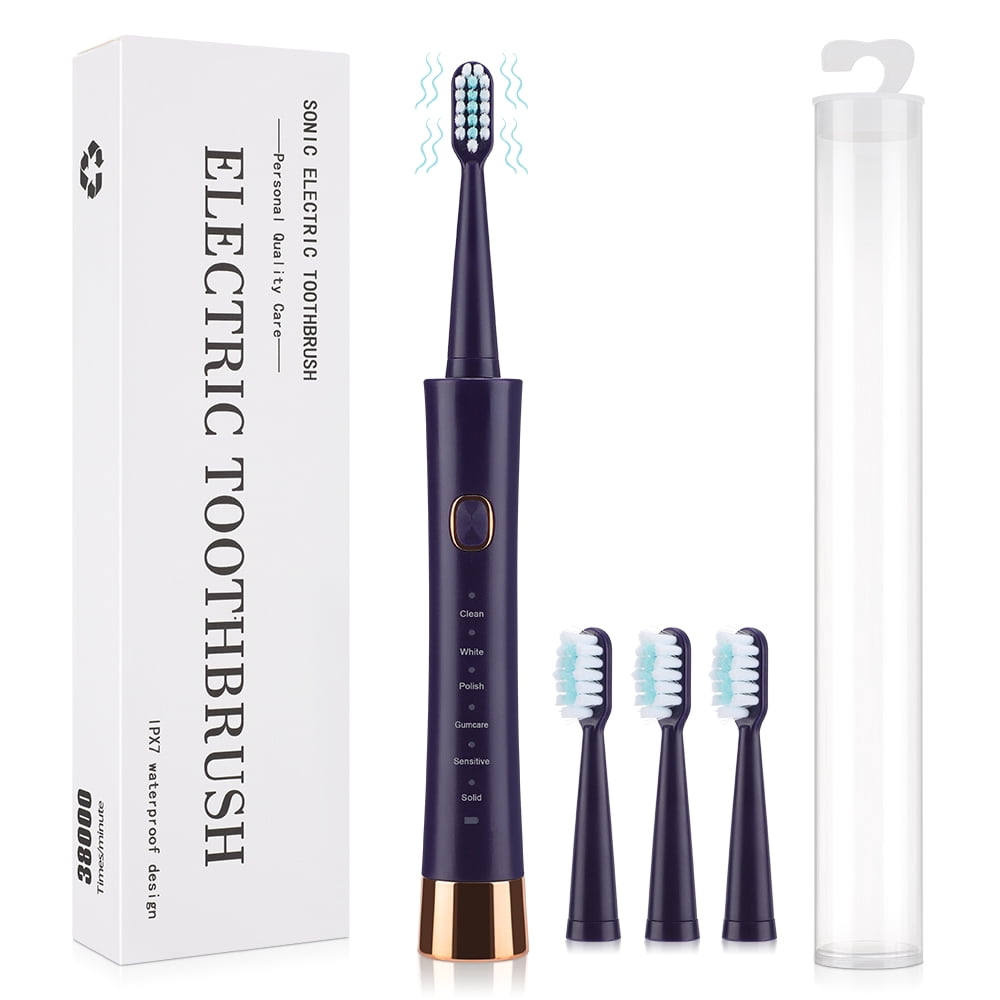 High Vibration 38000VPM Sonic Electric Toothbrush for Adults with Timer ...