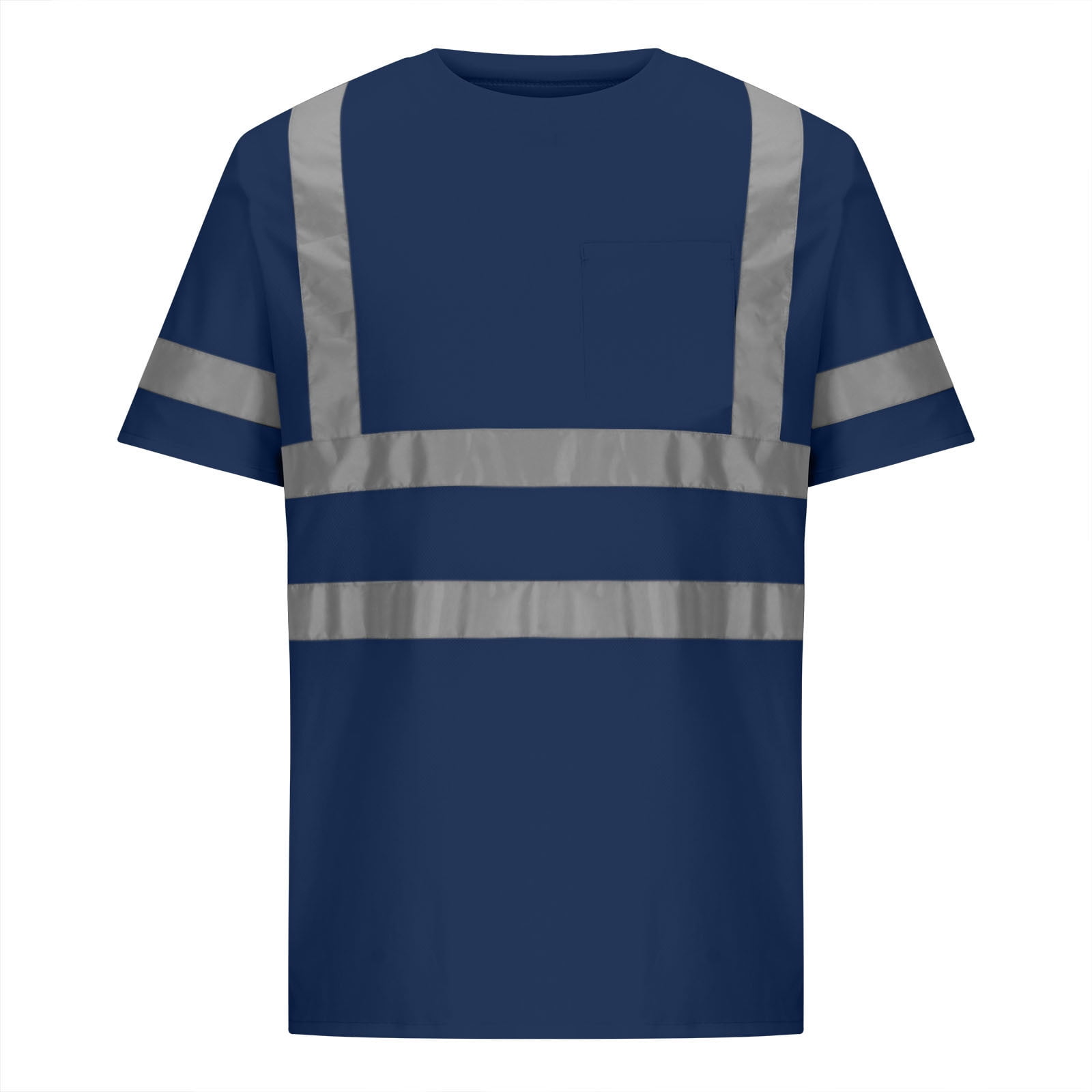 High Visibility Classic T-Shirts Men Reflective Strips Short Sleeve ...