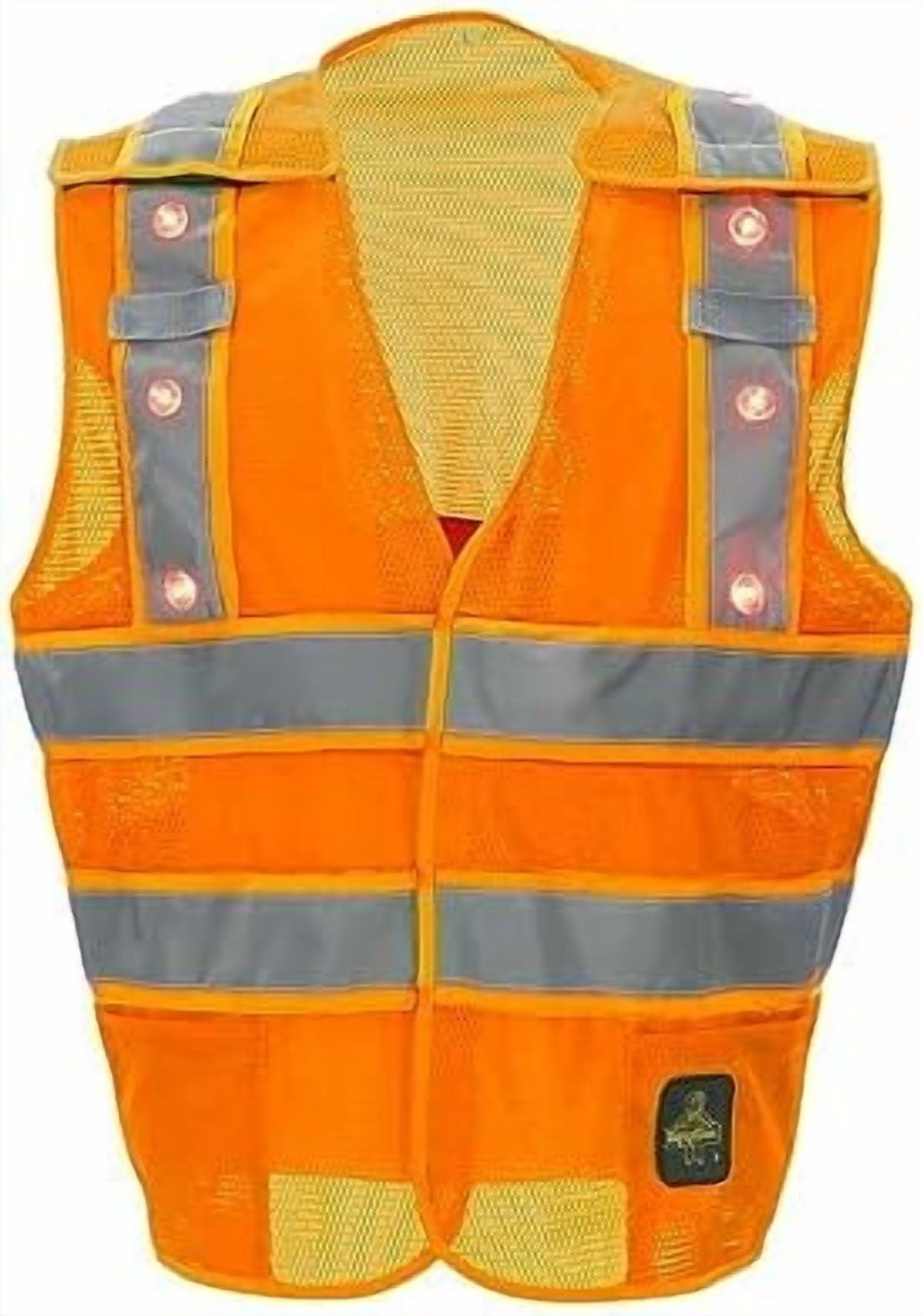 High Visibility Hi Vis ANSI Type R, Class 2 Safety Work Vest with LED ...