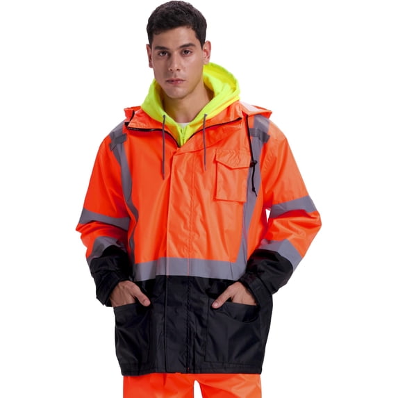 High Visibility Rain Gear, Class 3 High Visibility Work Rain Gear for ...