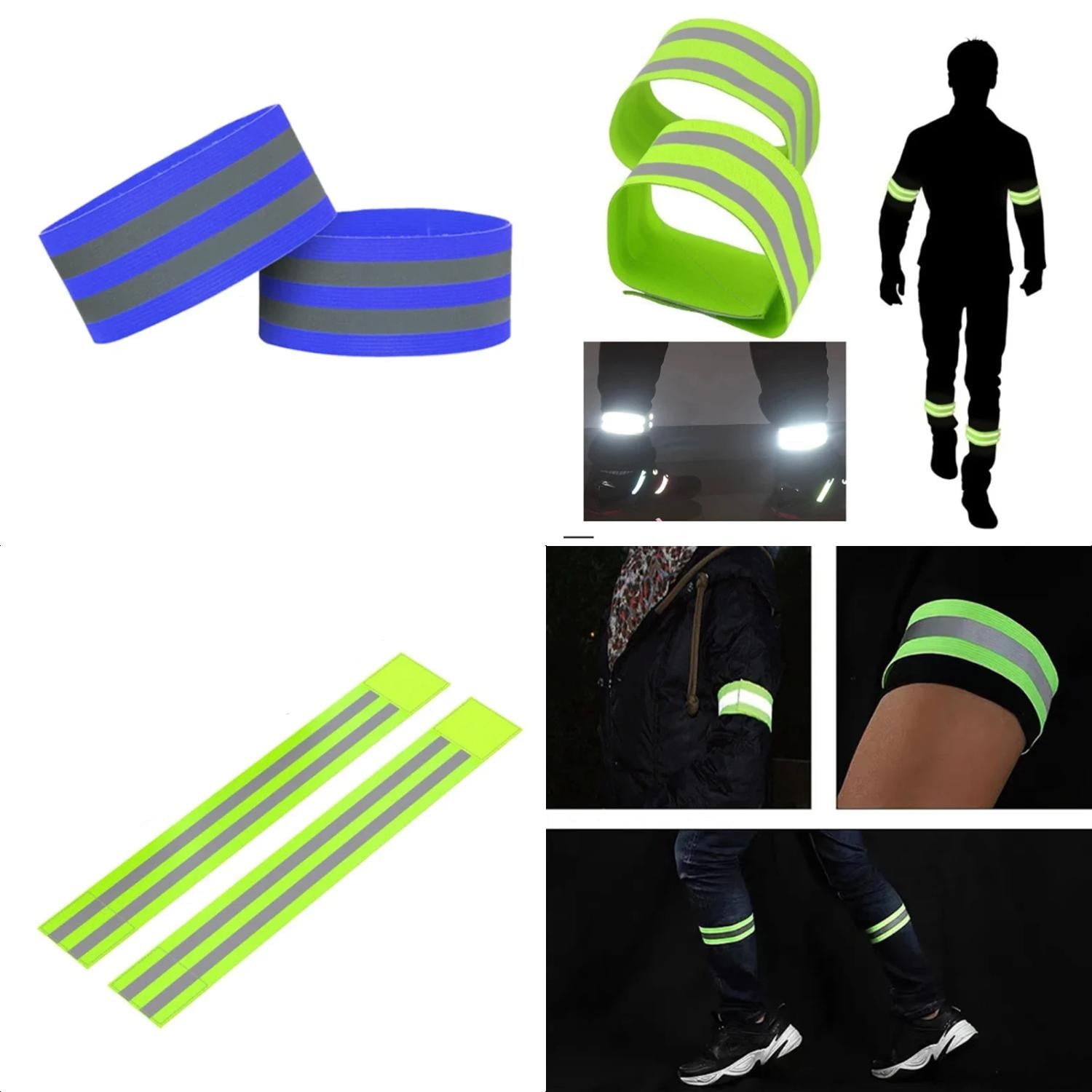 High Visibility Reflective Bands for Wrist Arm Ankle Leg - Safety ...