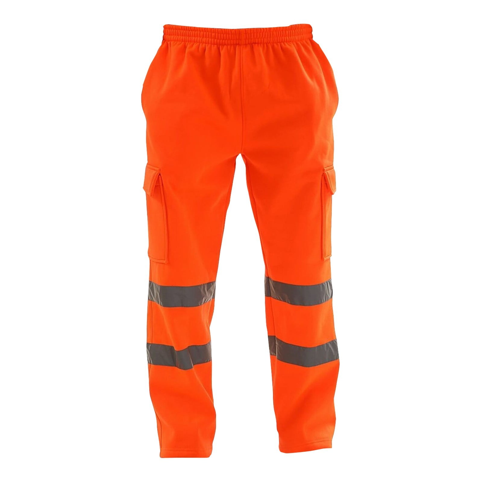 High-Visibility Reflective Cargo Pants for Men, Black Work Trousers ...