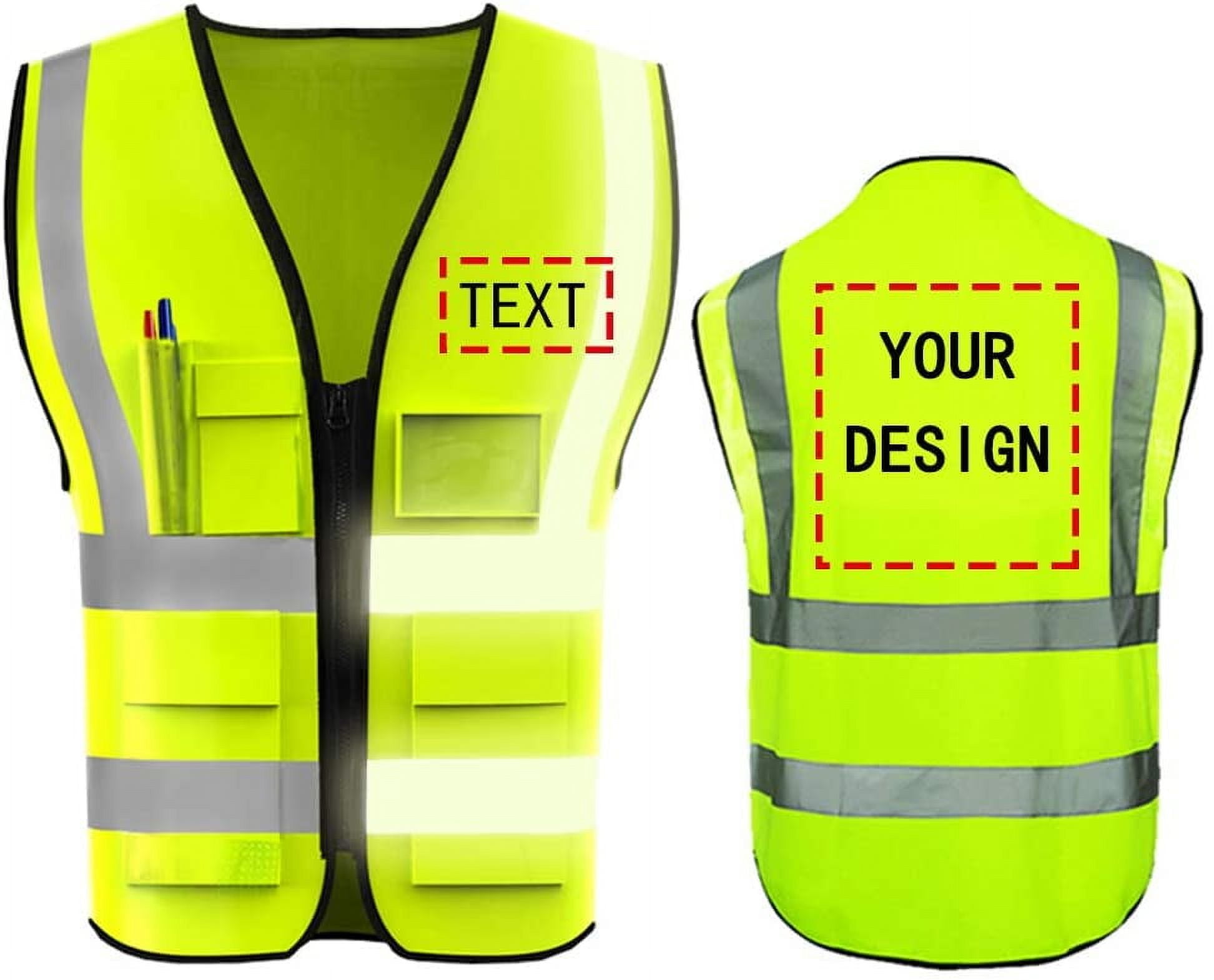 High Visibility Reflective Safety Vest Customize Logo With 5 Pockets ...