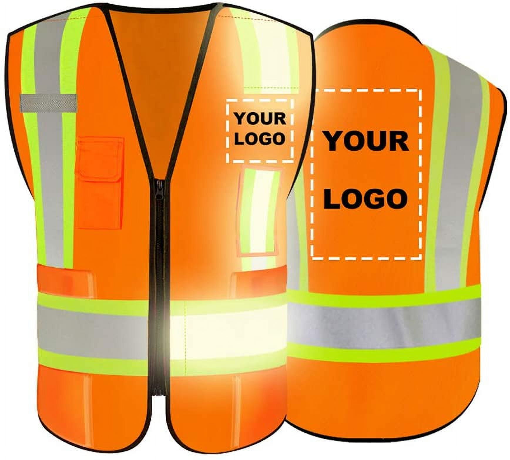 High Visibility Reflective Safety Vest Customize Logo With 5 Pockets ...