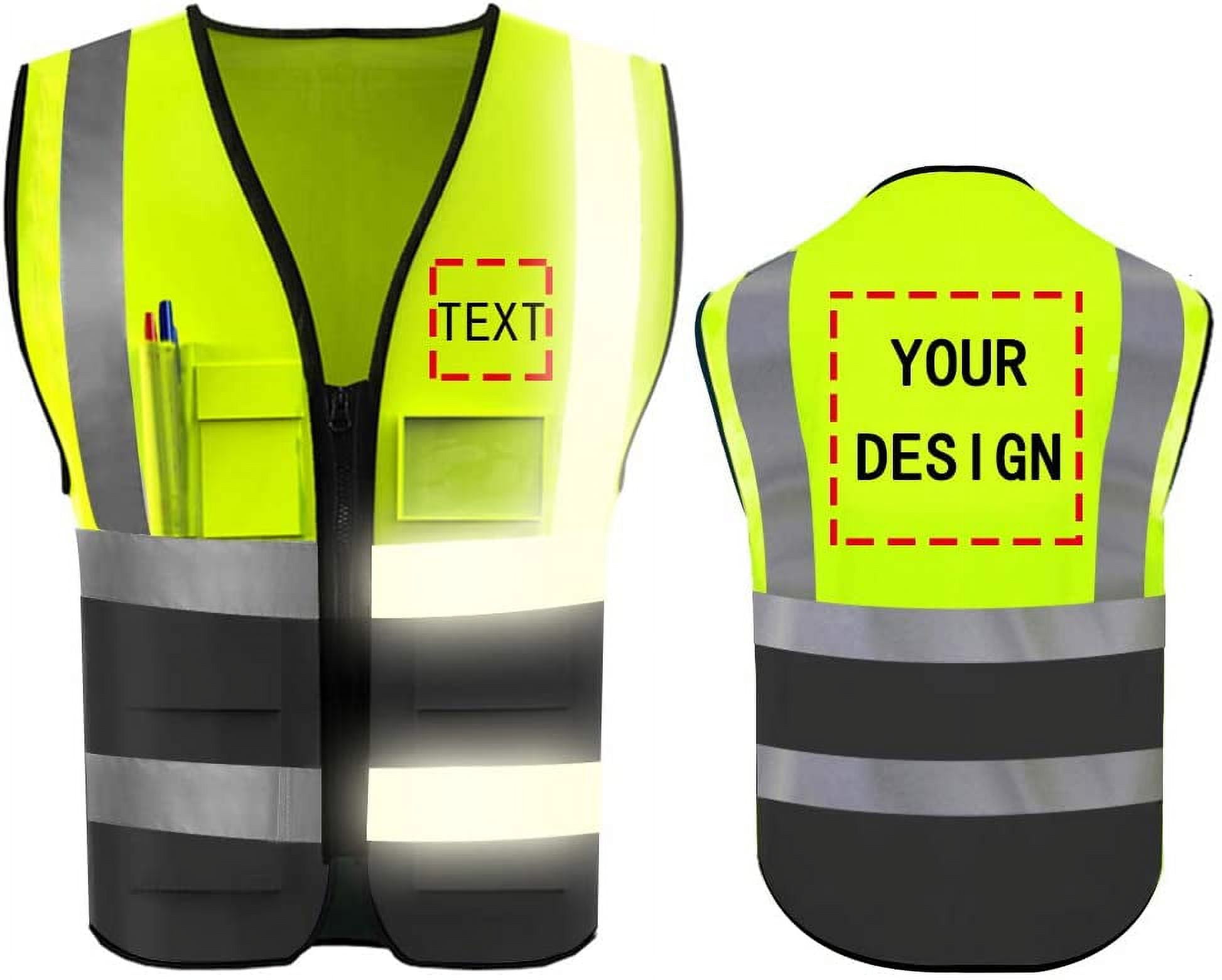 High Visibility Reflective Safety Vest Customize Logo With 5 Pockets ...