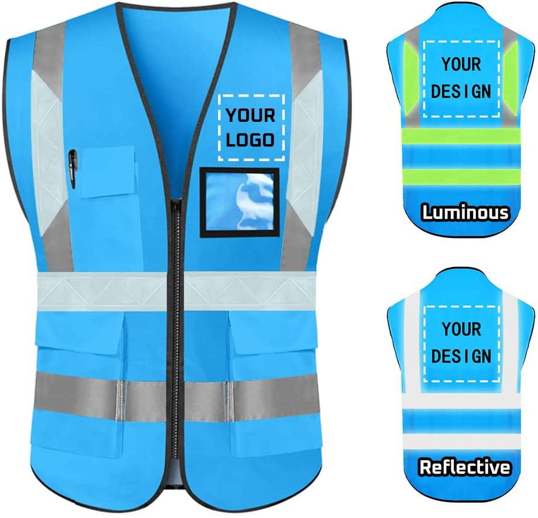 High Visibility Reflective Safety Vest Customize Logo With 5 Pockets ...
