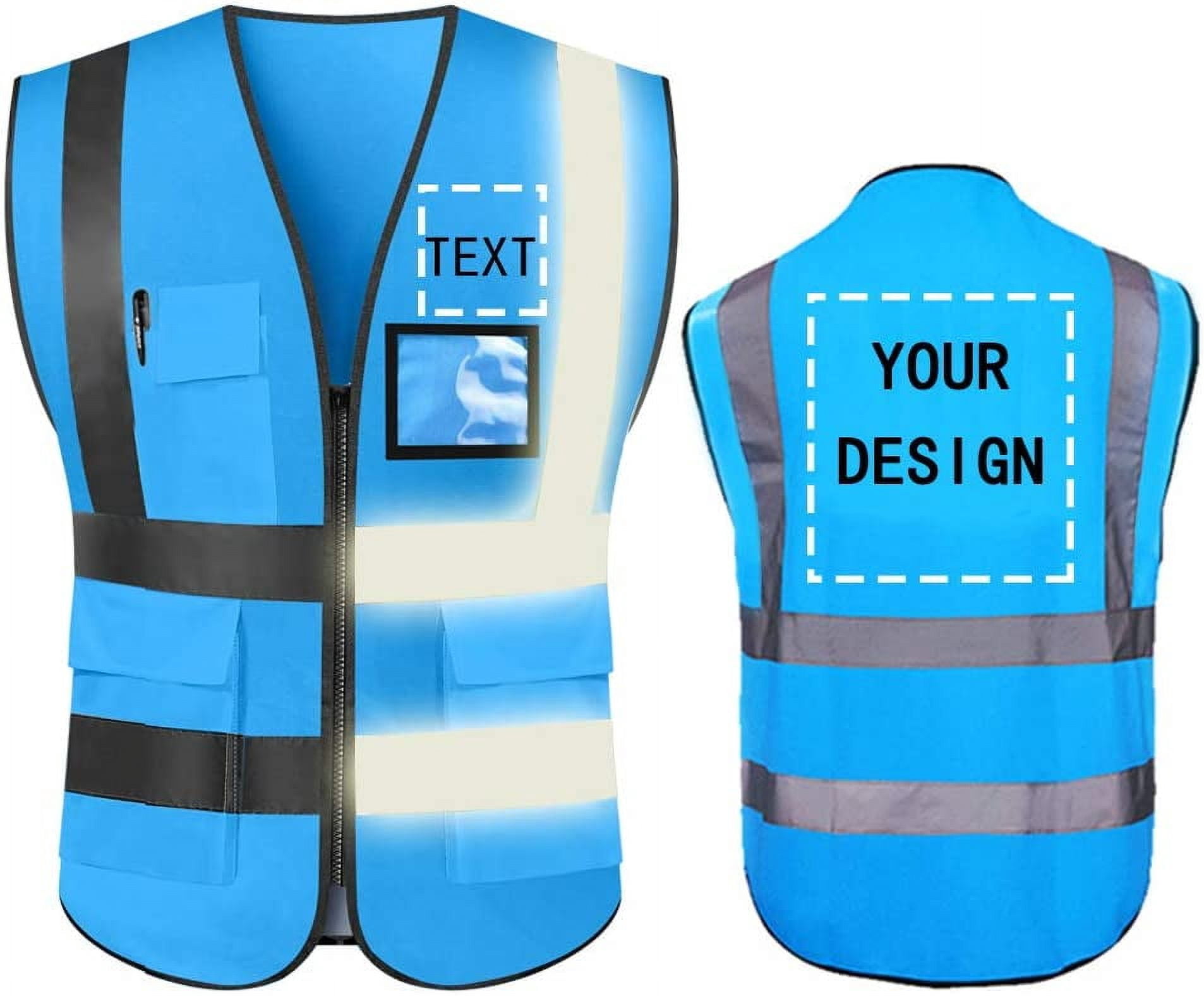 High Visibility Reflective Safety Vest Customize Logo With 5 Pockets ...