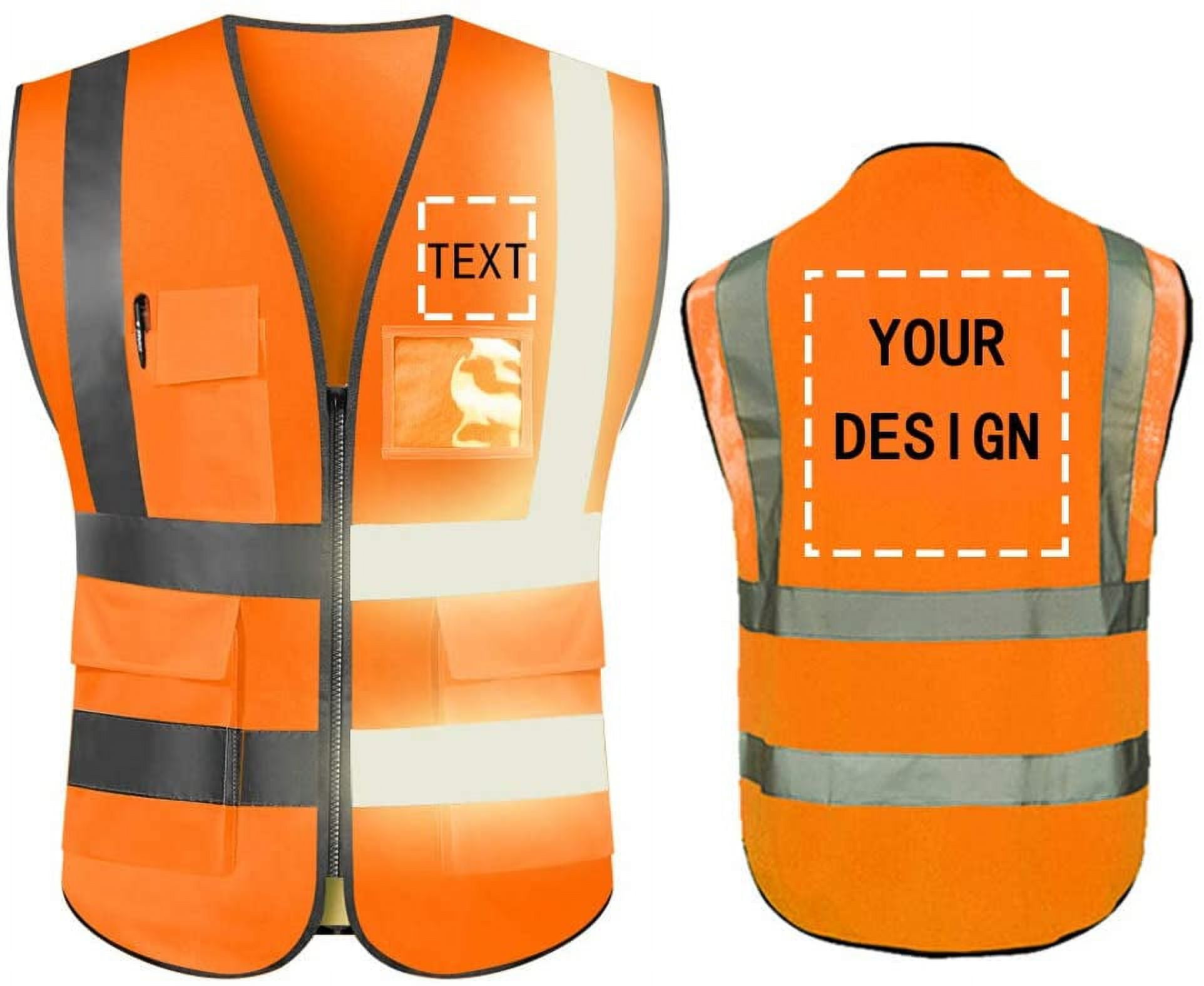 High Visibility Reflective Safety Vest Customize Logo With 5 Pockets ...