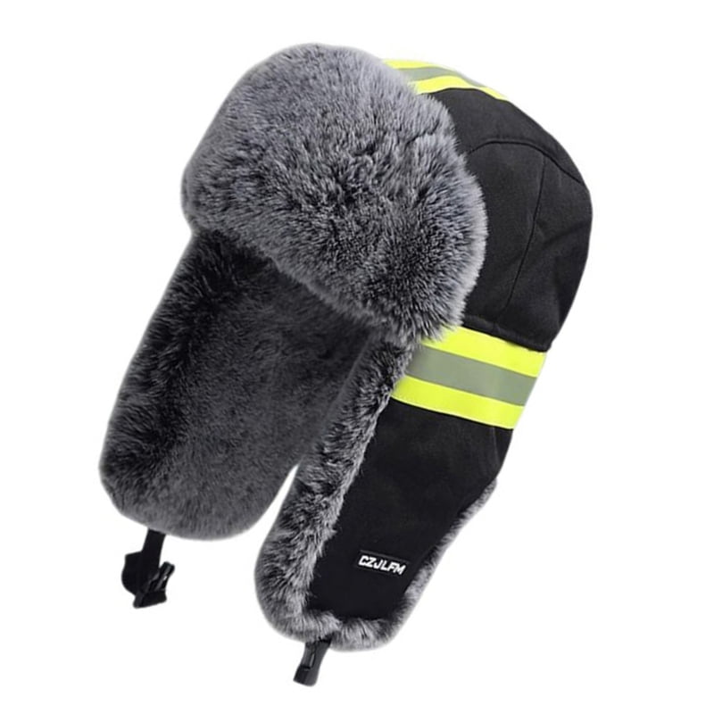 High Visibility Reflective Thermal Trapper Hat with Goggles for Outdoor ...