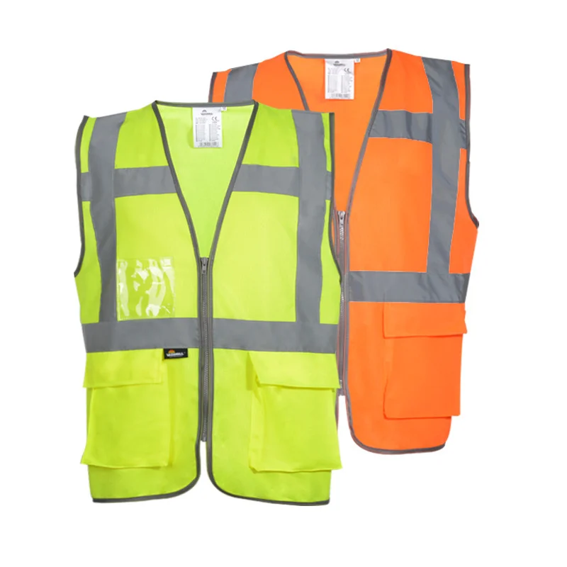 High Visibility Reflective Vest Zipper Front Safety Vest with ...