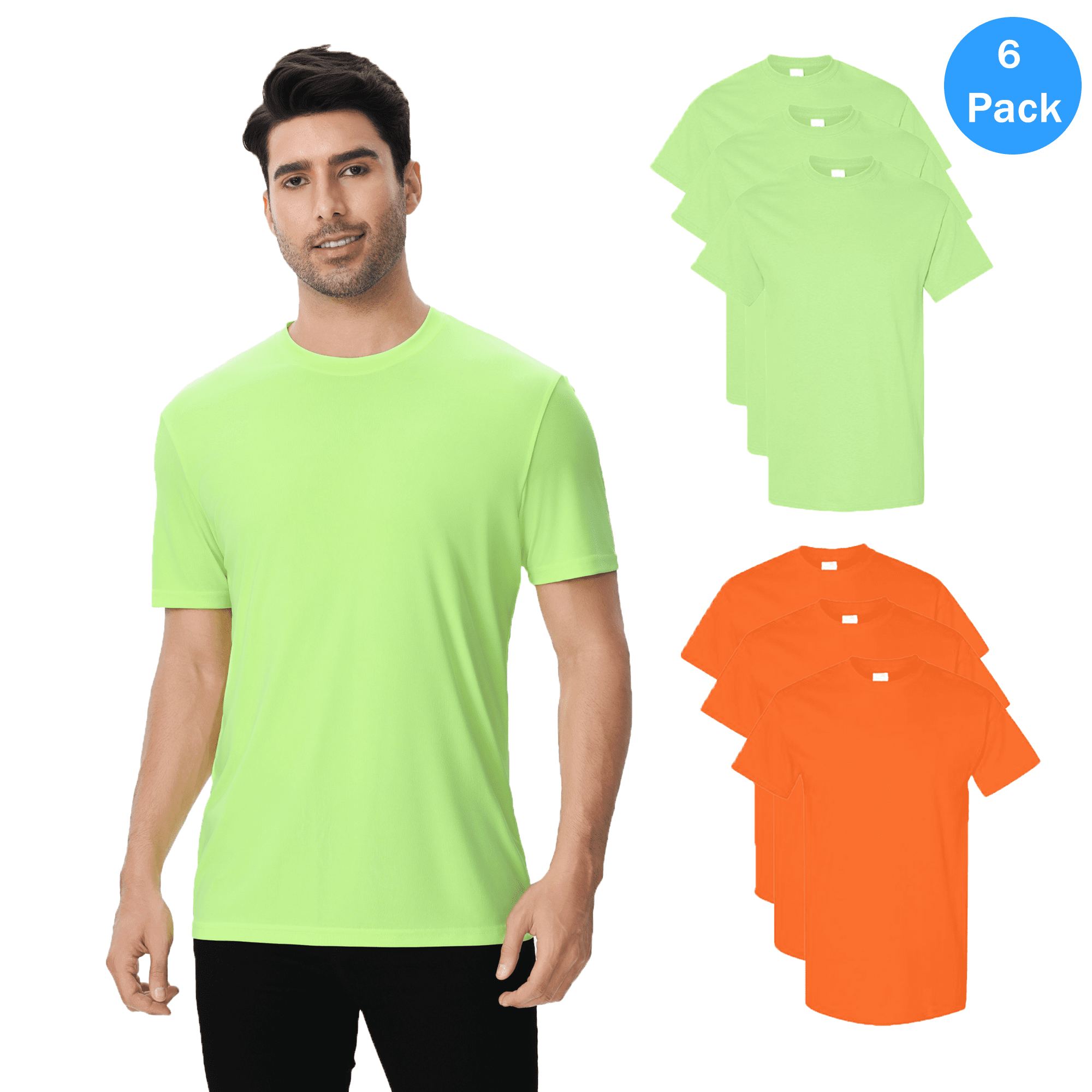 High Visibility Safety Neon Green & Orange Short Sleeve T Shirts, Hi ...