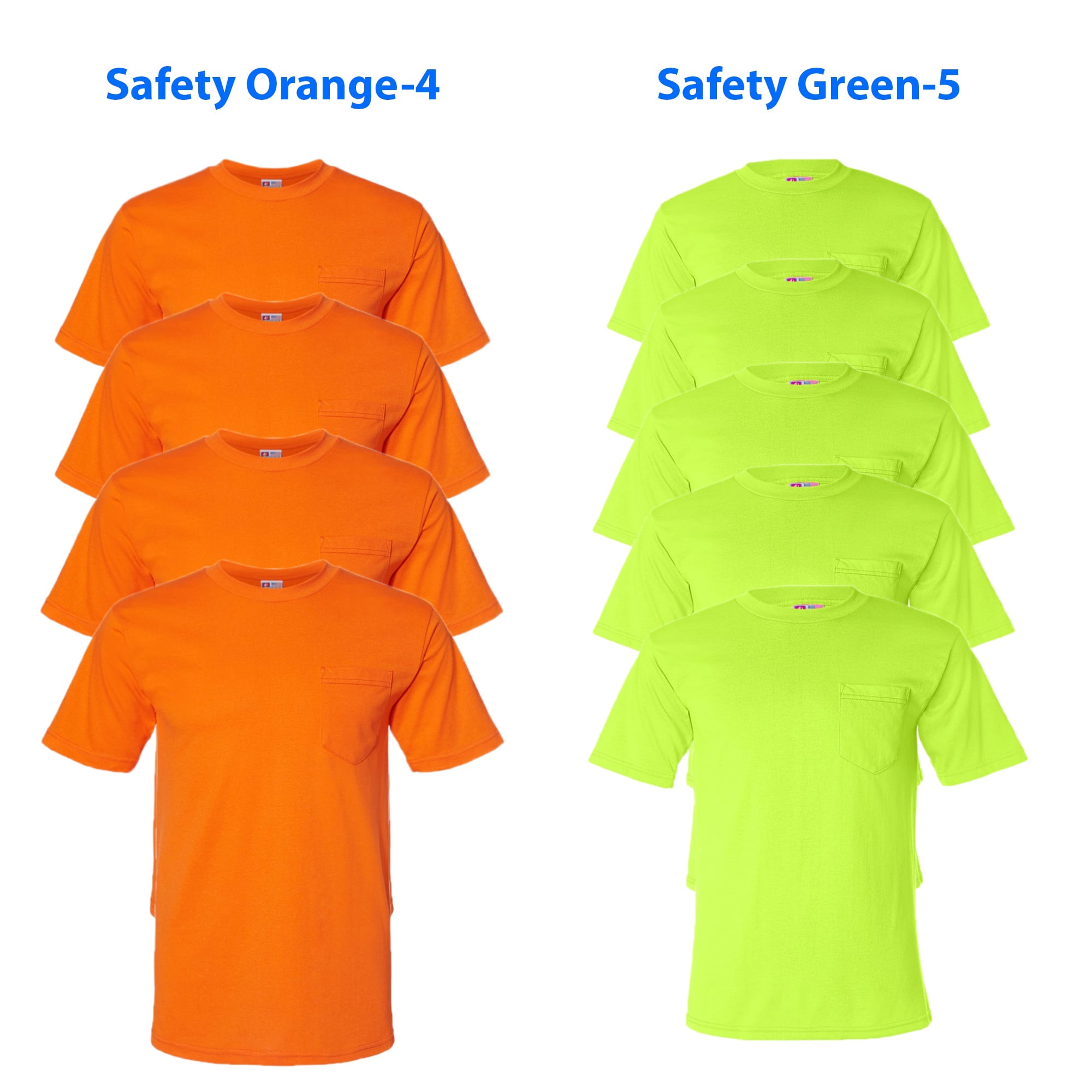 High Visibility Safety T-Shirt with Pocket | Bayside USA-Made 50/50 ...