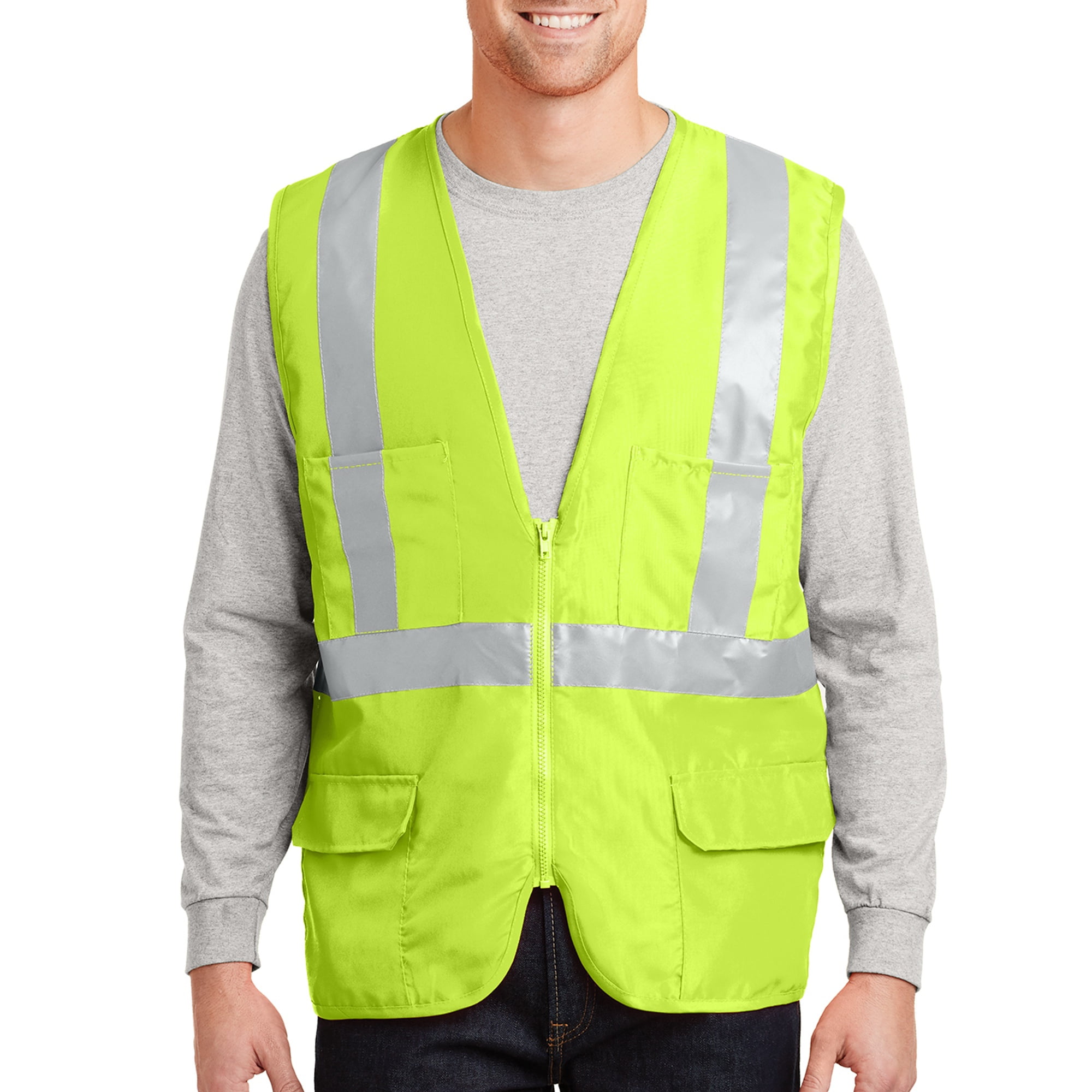 High Visibility Safety Vest -GR45 Mesh Vest ANSI 107 Class 2 Polyester Vest, (Safety Yellow, 3XL ...