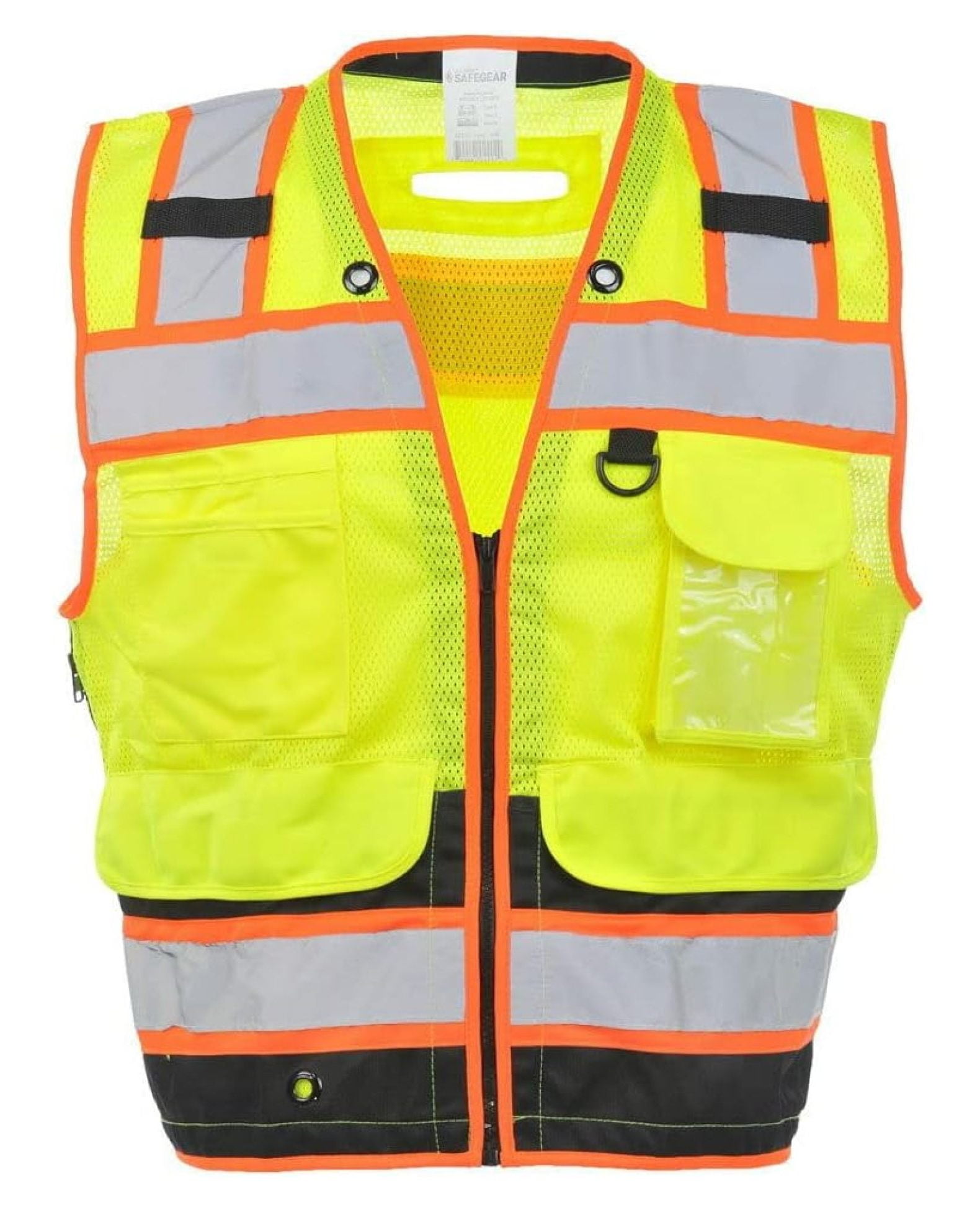 High Visibility Safety Vest, Two-Tone, Black Bottom, ANSI Class 2, Lime ...