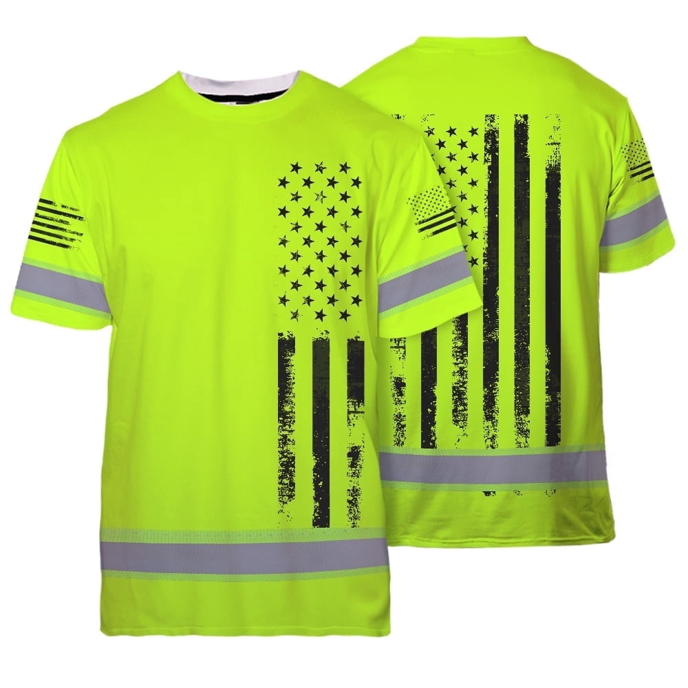 High Visibility Shirt Reflective Tapes US Flag for Workers, Runners ...