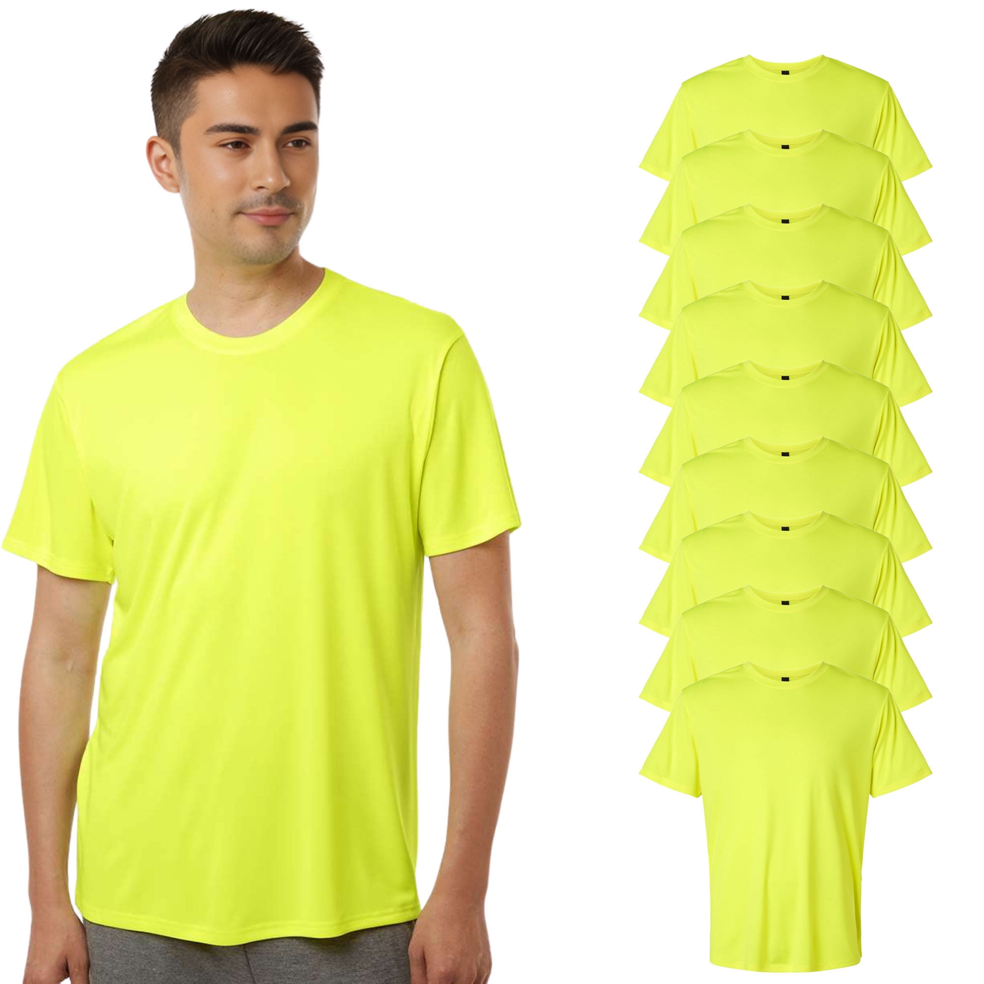 High Visibility Short Sleeve Workwear Tee, 100% Polyester Hi Vis ...