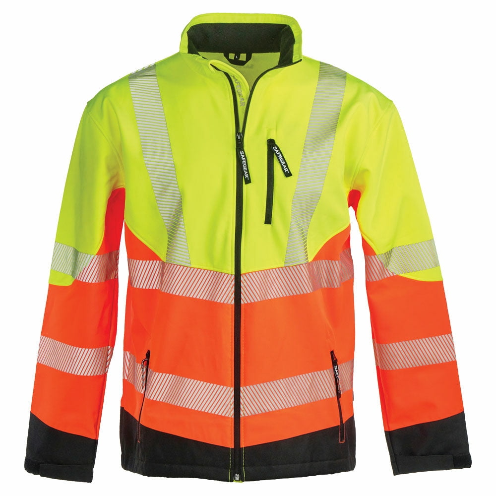 High Visibility Softshell Safety Jacket, Class 3, Large, SAFEGEAR ...